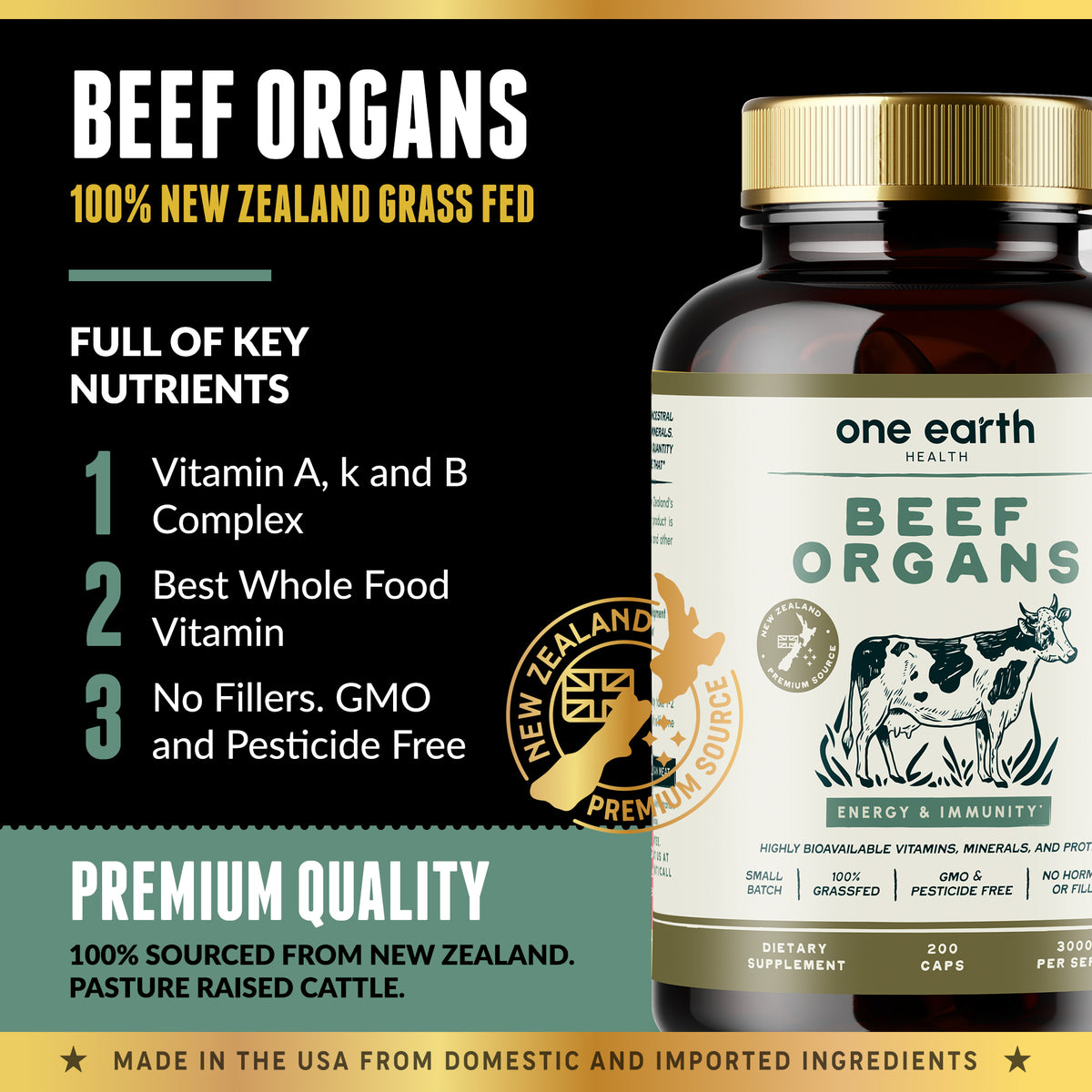 Multi-Organ Supplement—100% Grass-Fed New Zealand Beef – OneEarthHealth