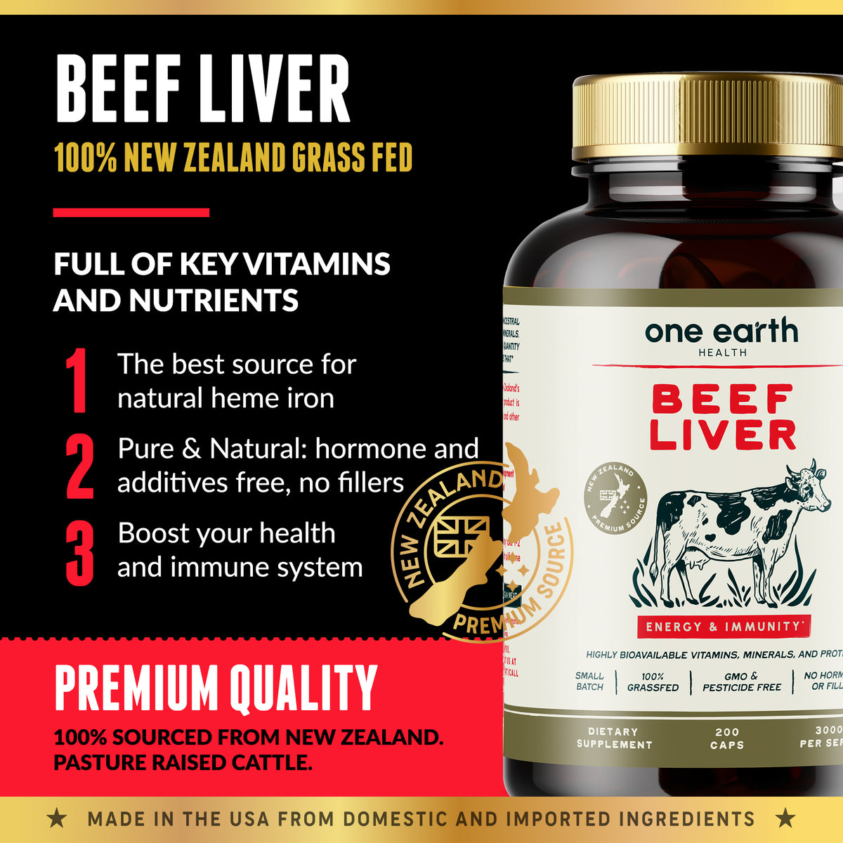 Beef Liver Supplement—Grass-Fed from New Zealand – OneEarthHealth