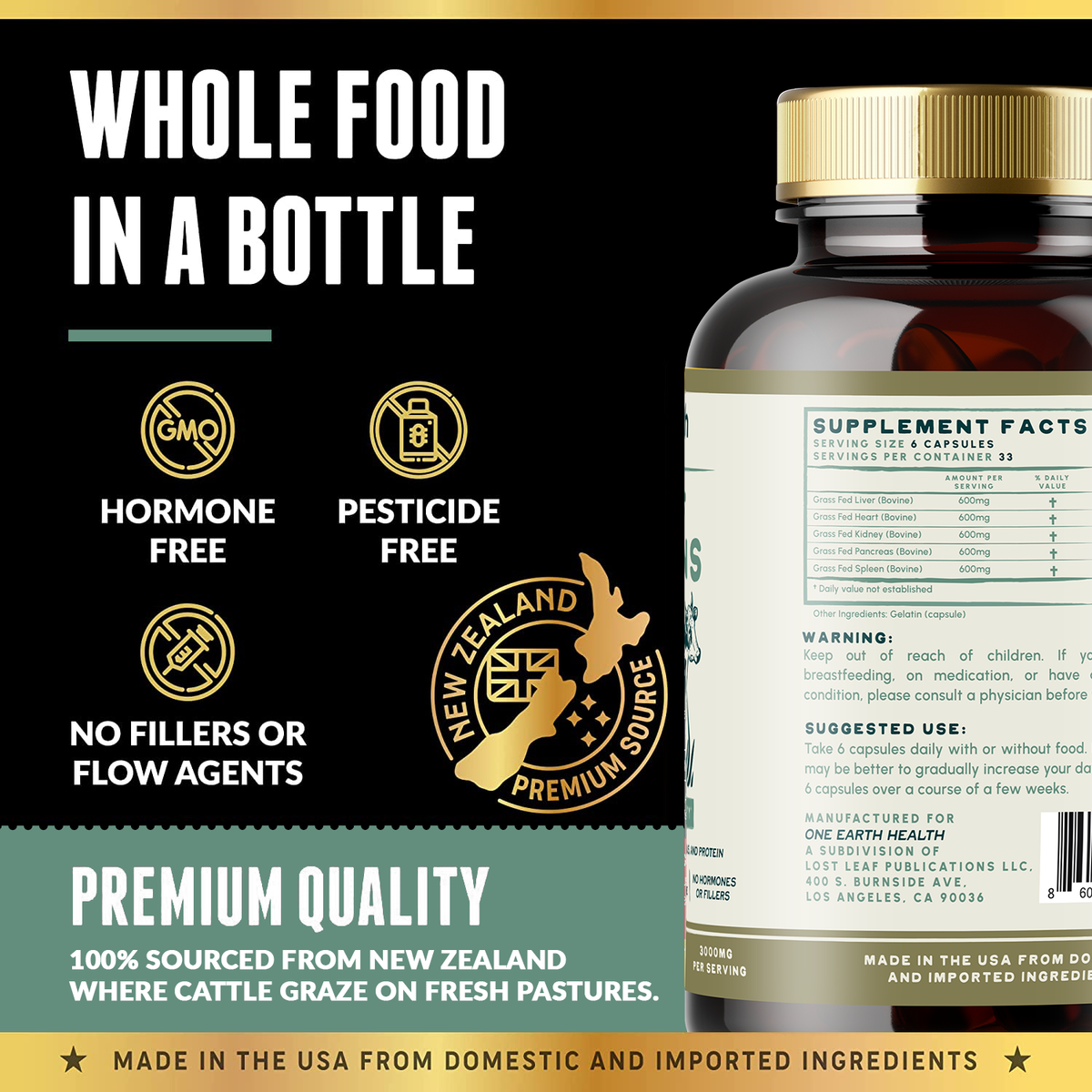 Multi-Organ Supplement—100% Grass-Fed New Zealand Beef – OneEarthHealth